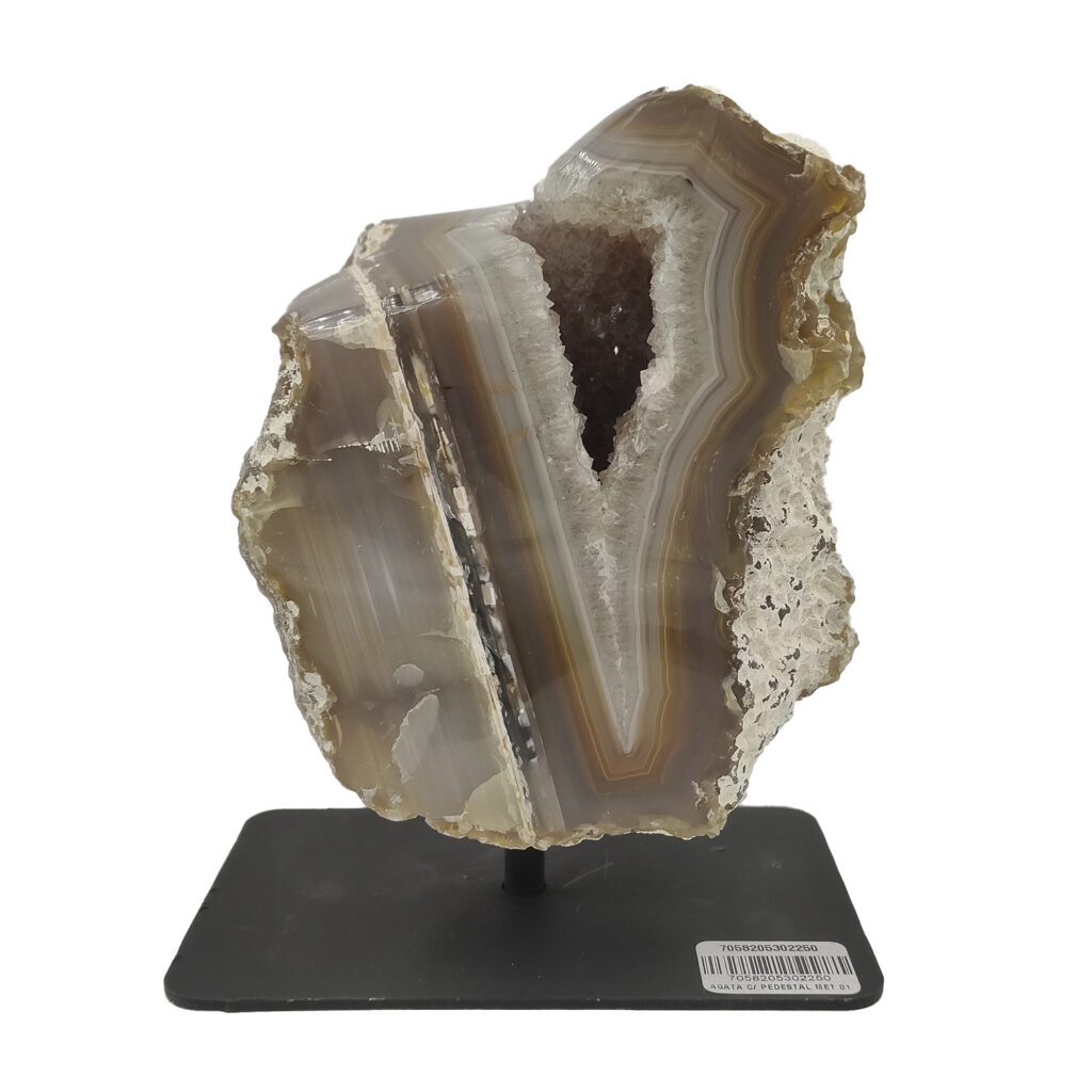 ROCA AGATA CON PEDESTAL METALICO 01 A - Naturalesal