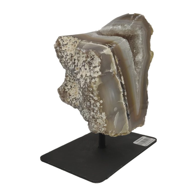 ROCA AGATA CON PEDESTAL METALICO 01 A - Naturalesal