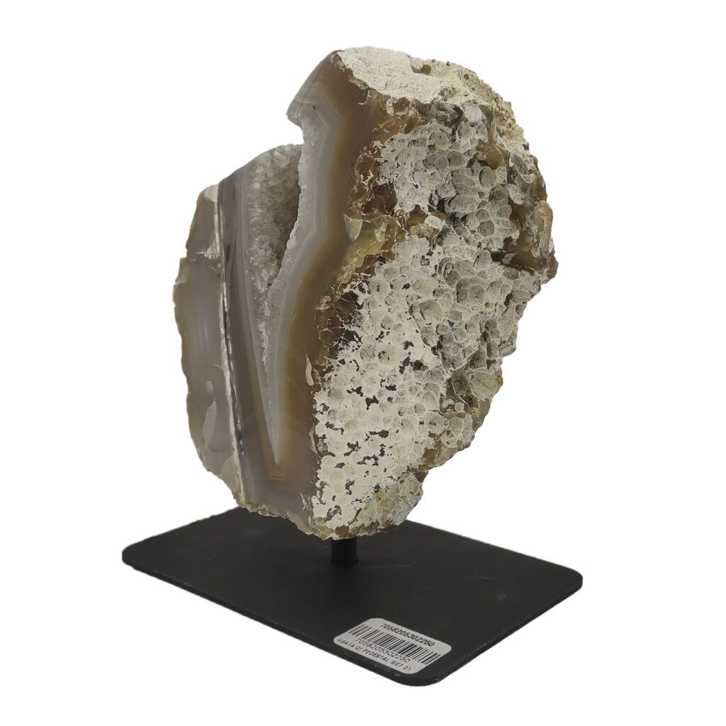 ROCA AGATA CON PEDESTAL METALICO 01 A - Naturalesal